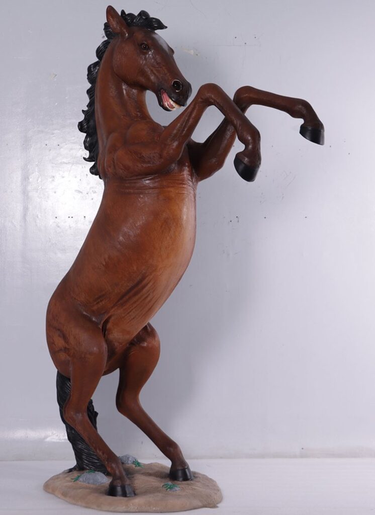 REARING CHESTNUT HORSE 8.5 FT. STATUE