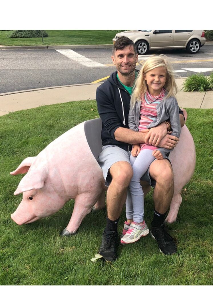 Pink Pig Bench Sculpture