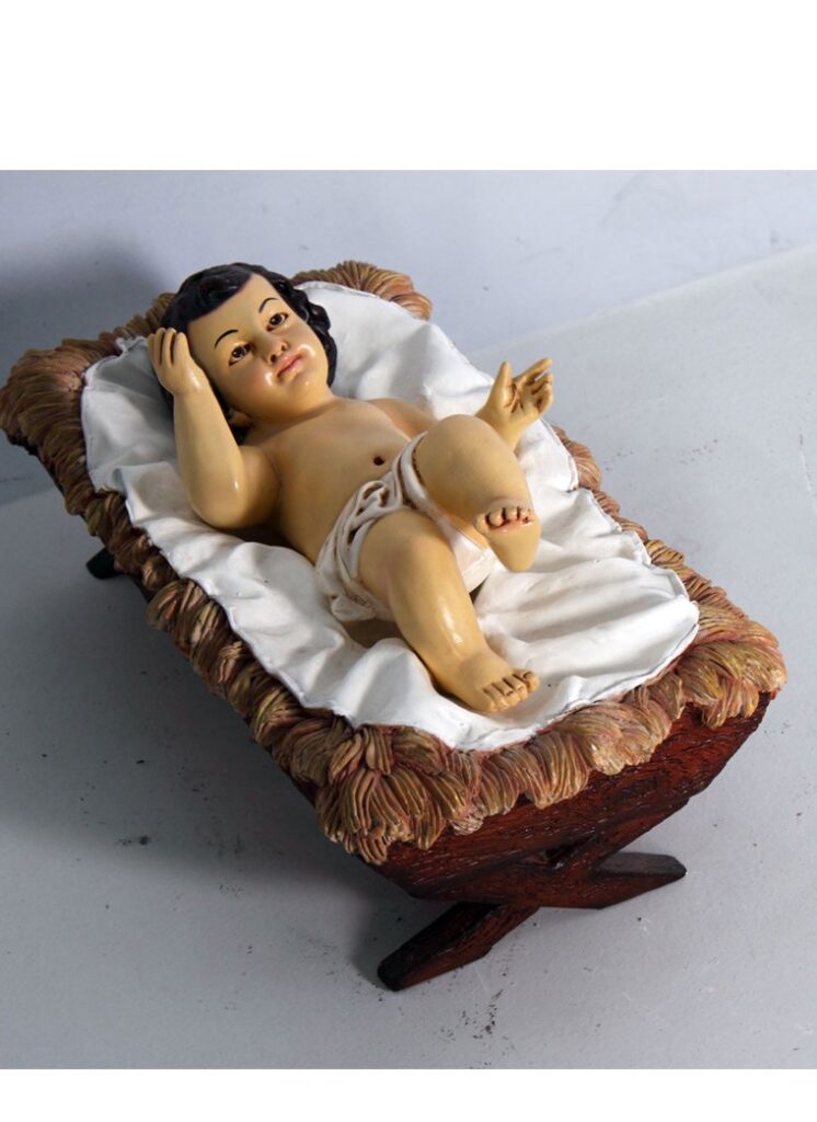 Baby Jesus Statue in Cradle