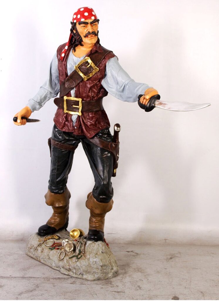 Pirate Cristobal Statue on Stand