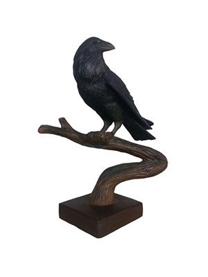 Fiberglass Raven on Post (Looking Back)