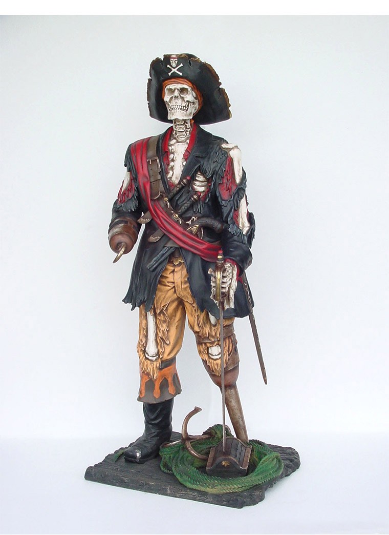 Skeleton Pirate Statue